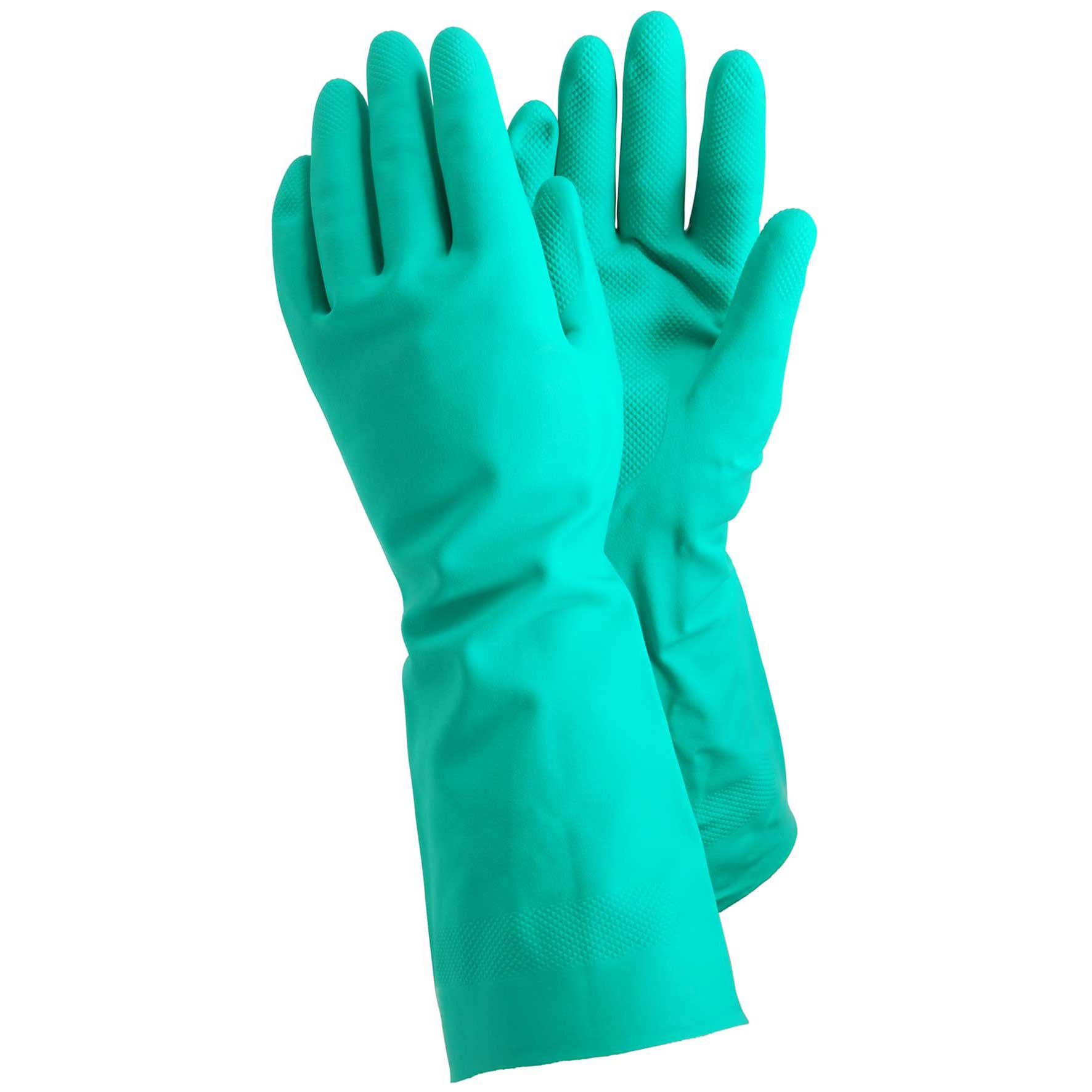 Long green rubber gloves store