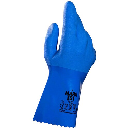 MAPA TELSOL 351 PVC COATED BLUE CHEMICAL GLOVE PACK OF 12 – Dawnthrive
